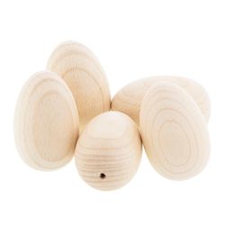 buttinette Eier aus Holz, 6 cm, 5 Stück