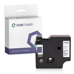 FairToner Kompatibel für Dymo 40910 / S0720670 Schriftband 9mm/7m Schwarz auf Transparent