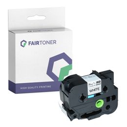 FairToner Kompatibel für Brother P-Touch D 800 W (TZE-FX261) Schriftband 36mm/8m Schwarz auf Weiss