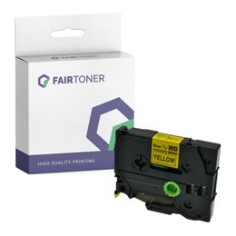 FairToner Kompatibel für Brother P-Touch E 110 (TZE-S621) Schriftband 9mm/8m Schwarz auf Gelb