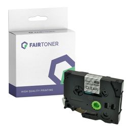 FairToner Kompatibel für Brother TZE-S131 Schriftband 12mm/8m Schwarz auf Transparent