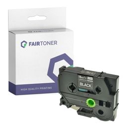 FairToner Kompatibel für Brother P-Touch P 750 Series (TZE-345) Schriftband 18mm/8m Weiss auf Schwarz
