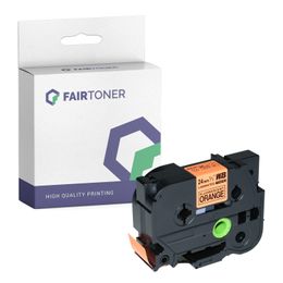 FairToner Kompatibel für Brother TZE-B51 Schriftband 24mm/8m Schwarz auf Orange