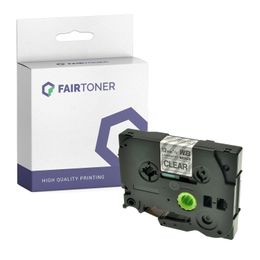 FairToner Kompatibel für Brother P-Touch H 105 WB (TZE-131) Schriftband 12mm/8m Schwarz auf Transparent