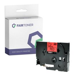 FairToner Kompatibel für Brother P-Touch E 500 VP (TZE-431) Schriftband 12mm/8m Schwarz auf Rot