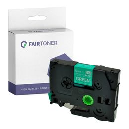 FairToner Kompatibel für Brother P-Touch 2500 PC (TZE-735) Schriftband 12mm/8m Weiss auf Grün