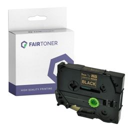 FairToner Kompatibel für Brother P-Touch 900 F (TZE-324) Schriftband 9mm/8m Gold auf Schwarz
