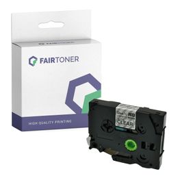 FairToner Kompatibel für Brother P-Touch 1080 (TZE-M31) Schriftband 12mm/8m Schwarz auf Matt Transparent