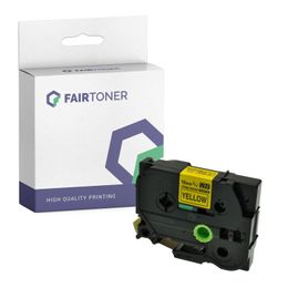 FairToner Kompatibel für Brother P-Touch D 400 VP (TZE-S641) Schriftband 18mm/8m Schwarz auf Gelb