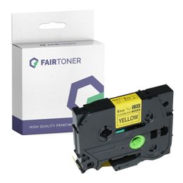 FairToner Kompatibel für Brother P-Touch 2460 (TZE-FX611) Schriftband 6mm/8m Schwarz auf Gelb