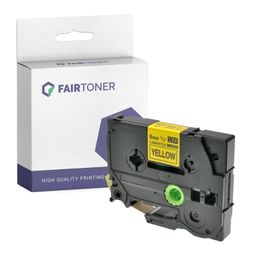 FairToner Kompatibel für Brother TZE-611 Schriftband 6mm/8m Schwarz auf Gelb