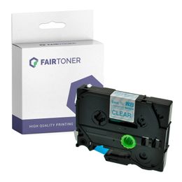 FairToner Kompatibel für Brother P-Touch 1290 DT (TZE-123) Schriftband 9mm/8m Blau auf Transparent