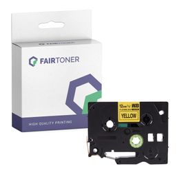 FairToner Kompatibel für Brother P-Touch 1010 (TZE-FX631) Schriftband 12mm/8m Schwarz auf Gelb