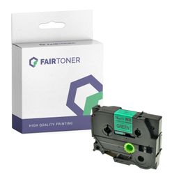 FairToner Kompatibel für Brother P-Touch 2450 (TZE-741) Schriftband 18mm/8m Schwarz auf Grün