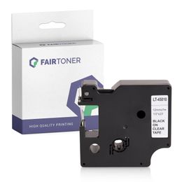 FairToner Kompatibel für Dymo 45010 / S0720500 Schriftband 12mm/7m Schwarz auf Transparent