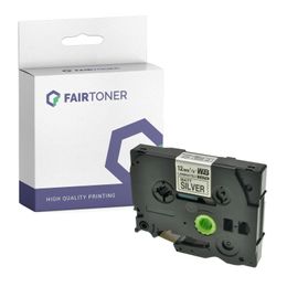 FairToner Kompatibel für Brother P-Touch 340 C (TZE-M931) Schriftband 12mm/8m Schwarz auf Matt Silber
