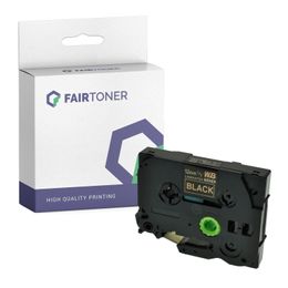 FairToner Kompatibel für Brother TZE-334 Schriftband 12mm/8m Gold auf Schwarz