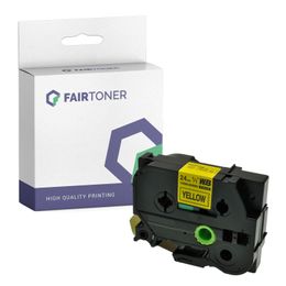 FairToner Kompatibel für Brother P-Touch 9500 PC (TZE-S651) Schriftband 24mm/8m Schwarz auf Gelb