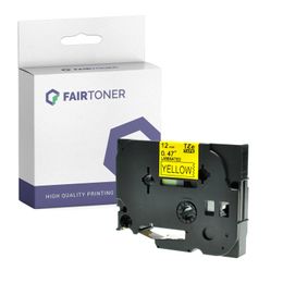 FairToner Kompatibel für Brother TZE-631 Schriftband 12mm/8m Schwarz auf Gelb