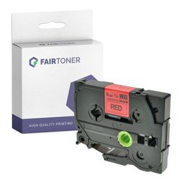 FairToner Kompatibel für Brother P-Touch H 300 Li (TZE-421) Schriftband 9mm/8m Schwarz auf Rot