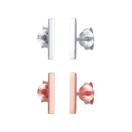 Elli Ohrringe Basic Ohrstecker, Bi Color_Tri Color, Geo Stab Damen Größe One Size rosegold / silber