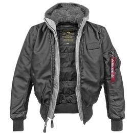 Alpha Industries Lederjacke MA1 D-Tec (Sale) schwarz/grau, Gr&ouml;&szlig;e M