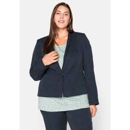 sheego Große Größen: Blazer in Kurzform mit tiefem Reverskragen, nachtblau, Gr.58