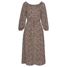 Lascana Kleid Damen Größe 38 creme / hellbraun / tanne / schwarz Winterkleid