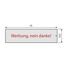 Renz RSA2 Edelstahl-Namensschild (nur Schild) mit Gravur "Werbung, nein danke!"