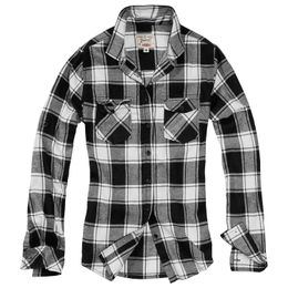 Brandit Amy Flanell Shirt Girls schwarz/wei&szlig;, Gr&ouml;&szlig;e XL