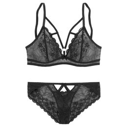 Petite Fleur Gold Bralette-BH Damen Gr&ouml;&szlig;e 80 schwarz