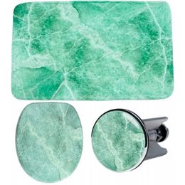 Sanilo 3-teiliges Badezimmer Set Marmor Grün