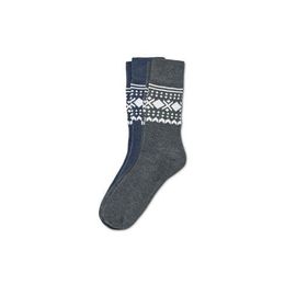 Tchibo 2 Paar Jacquard-Socken - Dunkelblau - Gr.: 41-43