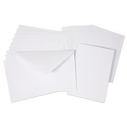 buttinette Doppelkarten & Hüllen, weiß, A6 / C6, je 10 Stück
