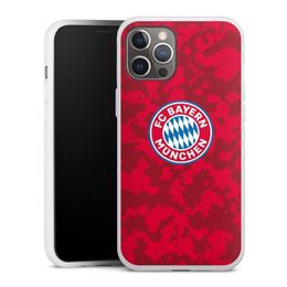 DeinDesign Handyhülle FC Bayern München Camouflage FCB Camouflage Muster FCB, Apple iPhone 12 Pro Max Silikon Hülle Bumper Case Handy Schutzhülle