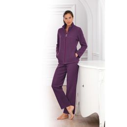 Hutschreuther Fleece-Homesuit, 46 - Beere, aus Polyester
