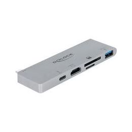 Delock Dockingstation für MacBook mit 4K und PD 3.0 grau, USB-C, HDMI, SD, MicroSD Geeignet für: MacBook Anschlüsse: 1x HDMI-Ausgang, 1x USB-A 3.2 (5 Gbit/s), 1x USB-C 3.2 (5 Gbit/s) Stromversorgung: USB-Betrieb Typ: Dockingstation