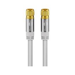 goobay SAT-Antennenkabel (135dB typ), F-Stecker > F-Stecker wei&szlig;, 3 Meter