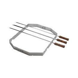 Churrasco''BBQ Set für Smokin'' PizzaRing, für 57cm Kugelgrill, Spieß edelstahl Material: Edelstahl, Holz Anzahl Teile: 4 -teilig Geeignet für: Spießaufsatz (Rahmen, 2-teilig), 1x Befestigungsmaterial (4 Schrauben), 2x Spieß 75cm x 17mm, 1x Spieß 75cm x 10mm Eigenschaft: 57cm Kugelgrill