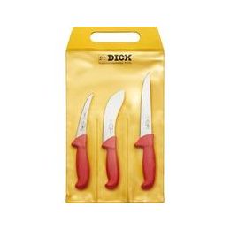 DICK ErgoGrip Messersatz Jagd, Indoor, 3-teilig rot, Stechmesser, Ausbeinmesser, Abh&auml;utemesser