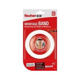 Fischer Montageband, Klebeband transparent, 3 Meter