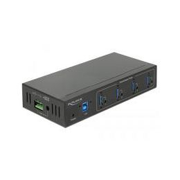 Delock Externer Industrie Hub 4 x USB 3.0 Typ-A, USB-Hub schwarz