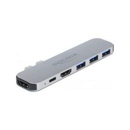 Delock Dockingstation f&uuml;r MacBook grau, Dual HDMI, Power Delivery