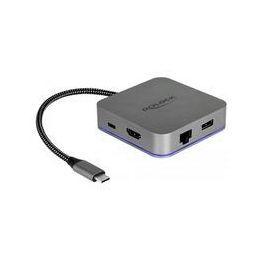 Delock USB-C Dockingstation grau, HDMI, Power Delivery, RJ-45