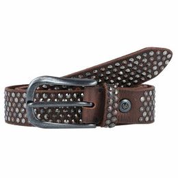 b.belt Nietengürtel Leder chocolate brown 90 cm