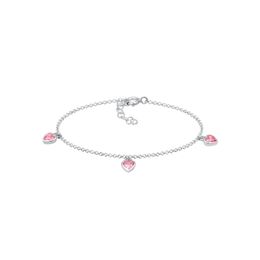 Elli Armband 'Herz' Damen Gr&ouml;&szlig;e 14 pink / silber