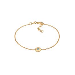 Elli Armband Blume Damen Gr&ouml;&szlig;e 14 t&uuml;rkis / gold