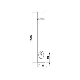 Rauchrohr 150 mm ø, 1000 mm mit Drosselklappe