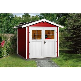 Weka Gartenhaus 224 Gr.1, rot Doppeltür, Maße: B205xT209cm