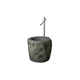Einhell SACRAMENTO - Polyresin, Wasserspiel, Fel sbrunnenimitat mit Edelstahl - 304 Zulau